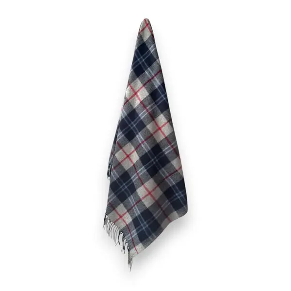 LOOM & COVE Douglas Navy 100% Recycled Wool Tartan Blanket
