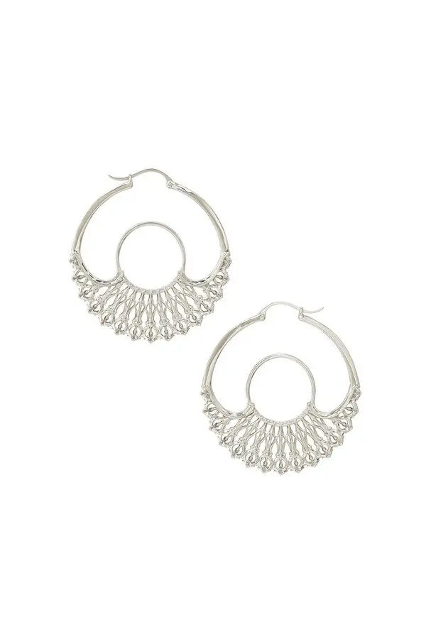 ASTOR & ORION Iris Sculptural Hoops Medium - Silver