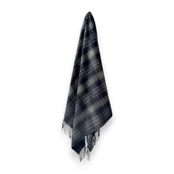 LOOM & COVE Flint 100% Recycled Wool Tartan Blanket