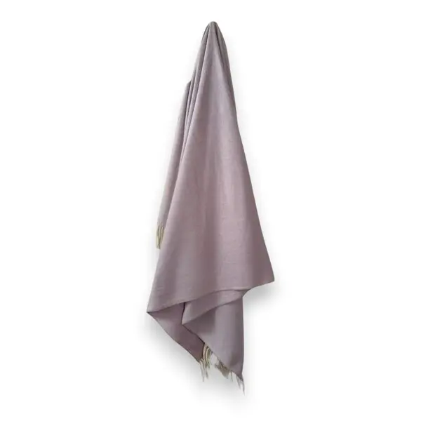 LOOM & COVE Orchid Herringbone 100% Recycled Wool Tartan Blanket
