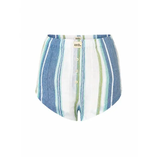 PAR Y ESCALA Adrie Striped Cotton Shorts
