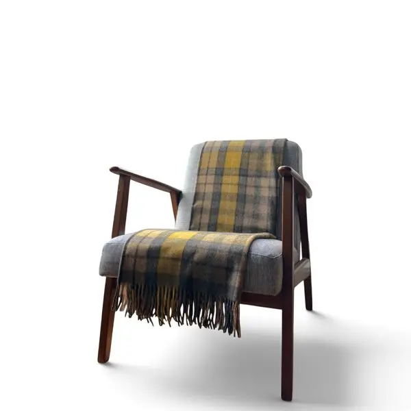 LOOM & COVE Natural Buchanan 100% Recycled Wool Tartan Knee Blanket
