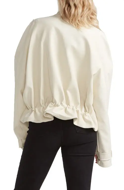 BELLE & BLOOM Reload Draped Faux Leather Jacket