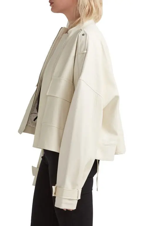 BELLE & BLOOM Reload Draped Faux Leather Jacket