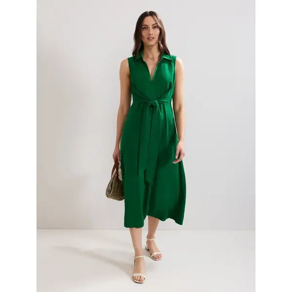 PHASE EIGHT Sculpted Tie-waist Midi Shirt Dress