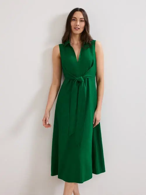 PHASE EIGHT Sculpted Tie-waist Midi Shirt Dress