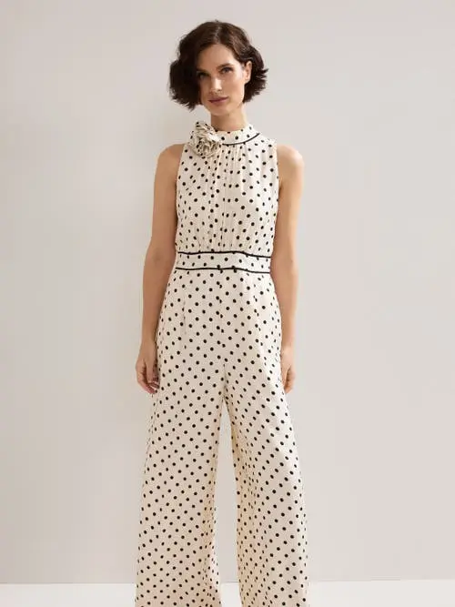 PHASE EIGHT Marilee High-neck Pleated Front Jumpsuit