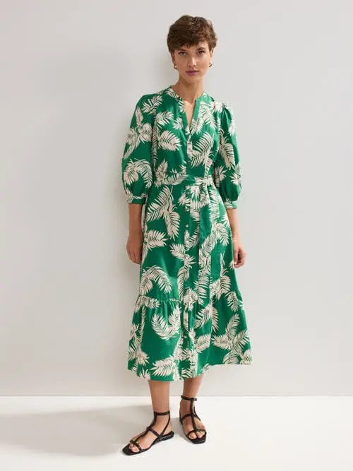 PHASE EIGHT Louisa Mandarin Collar Midi Shirt Dress