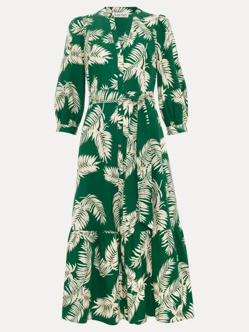 PHASE EIGHT Louisa Mandarin Collar Midi Shirt Dress
