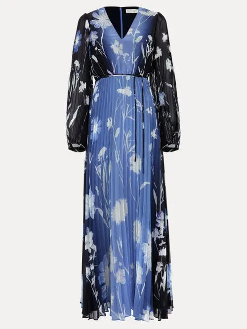PHASE EIGHT Annie Pleated Floral Maxi Dress