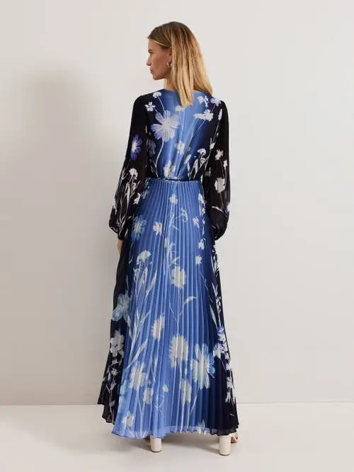 PHASE EIGHT Annie Pleated Floral Maxi Dress