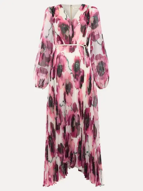 PHASE EIGHT Natalia Floral Pleated Maxi Dress