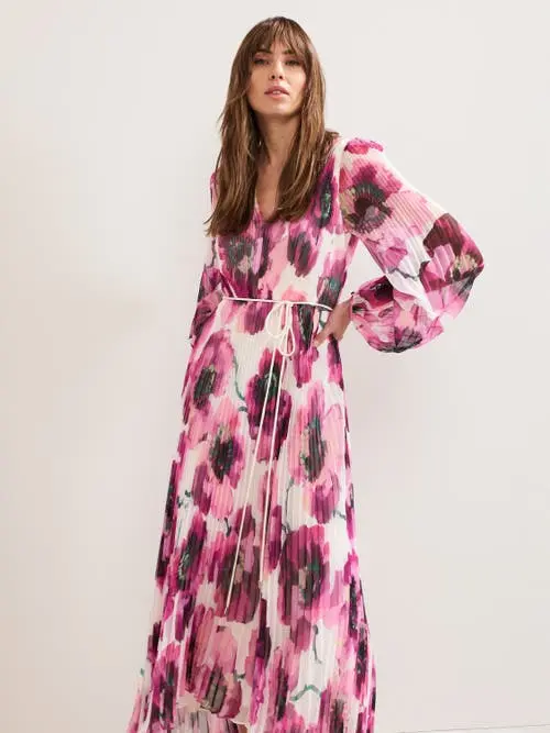 PHASE EIGHT Natalia Floral Pleated Maxi Dress