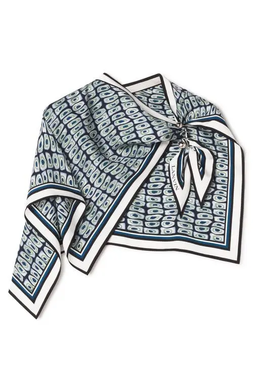 LANVIN Murano Print Silk Scarf With Jewelry Fastener