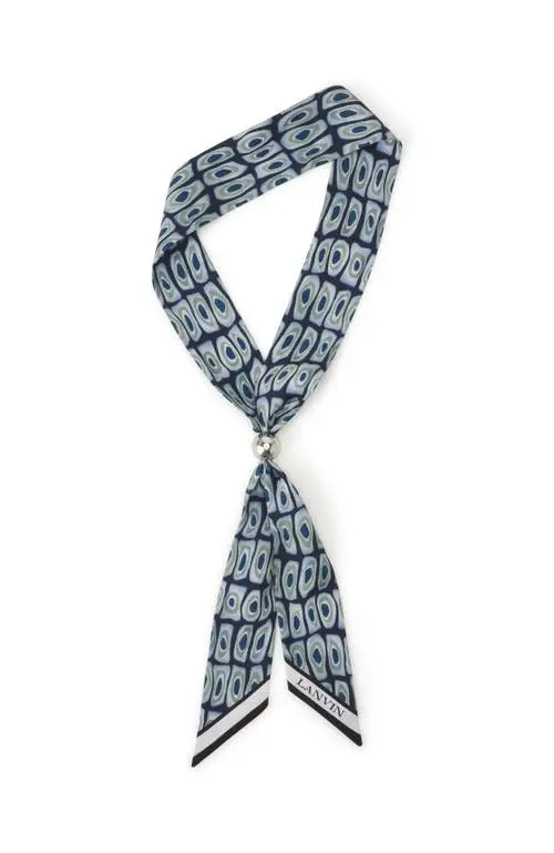 LANVIN Murano Print Silk Twilly With Jewelry Fastener