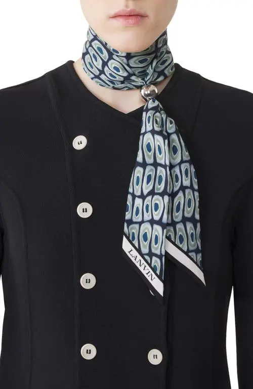 LANVIN Murano Print Silk Twilly With Jewelry Fastener
