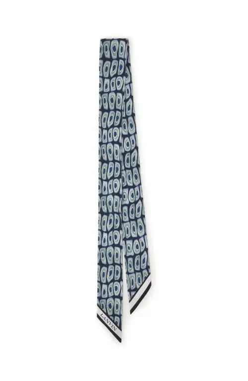 LANVIN Murano Print Silk Twilly With Jewelry Fastener