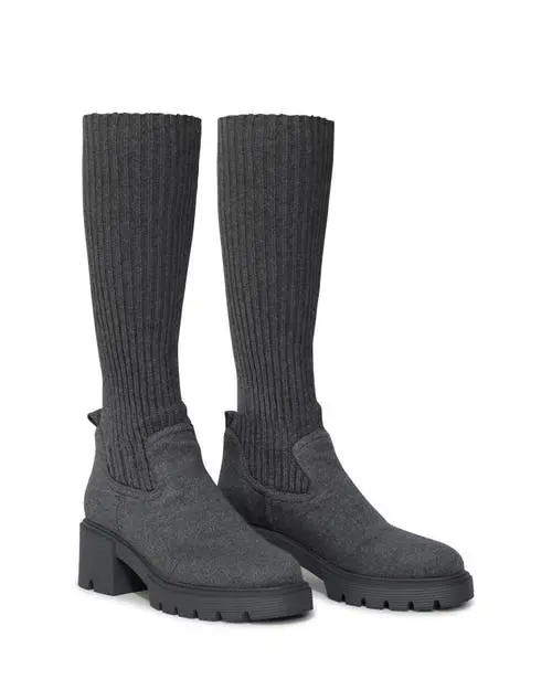BELLE & BLOOM Tokyo Lights Rib Sock Boot - Grey