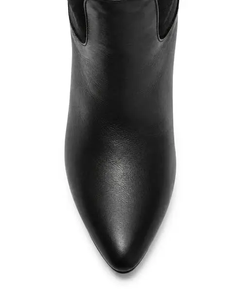BELLE & BLOOM Knee-high Leather And Suede Boots With Sculptural Heel - Black