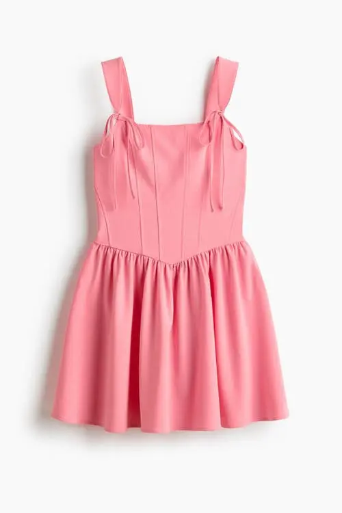 H&M Flared-skirt Tie-detail Dress