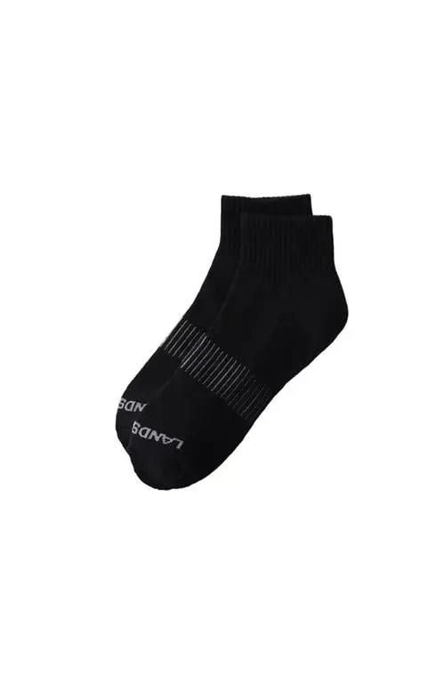 LANDS' END 3-pack Sport Quarter Socks - Black