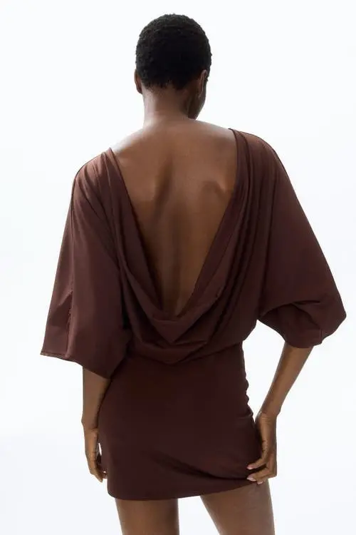H&M Cape-sleeved Low-back Dress