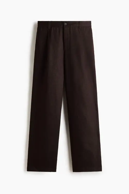 H&M Relaxed-fit Linen-blend Wide-leg Pants