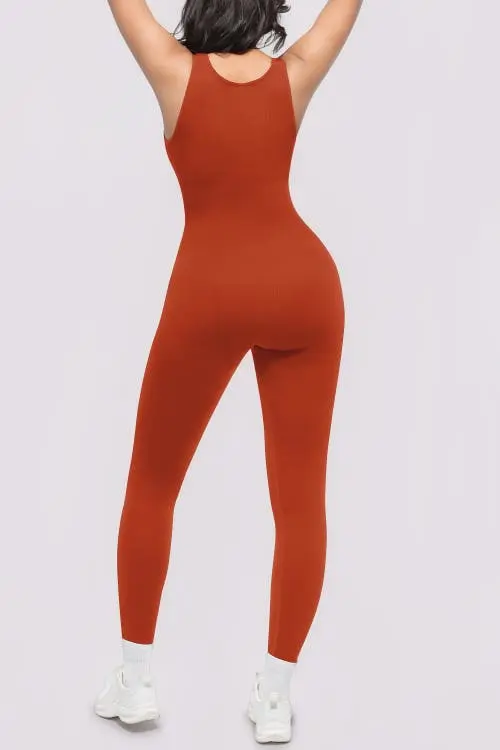 SHAPELLX Plunge Built-in Bra Shaping Jumpsuit - Rose Red