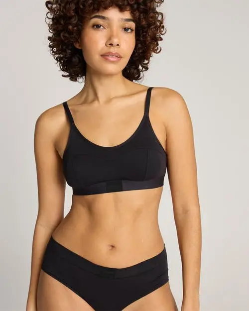NUDEA Cotton Modal Contour Scoop Bralette - Black