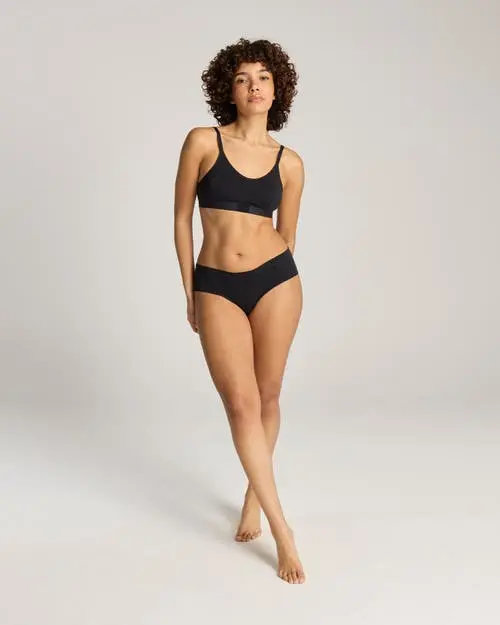 NUDEA Cotton Modal Contour Scoop Bralette - Black