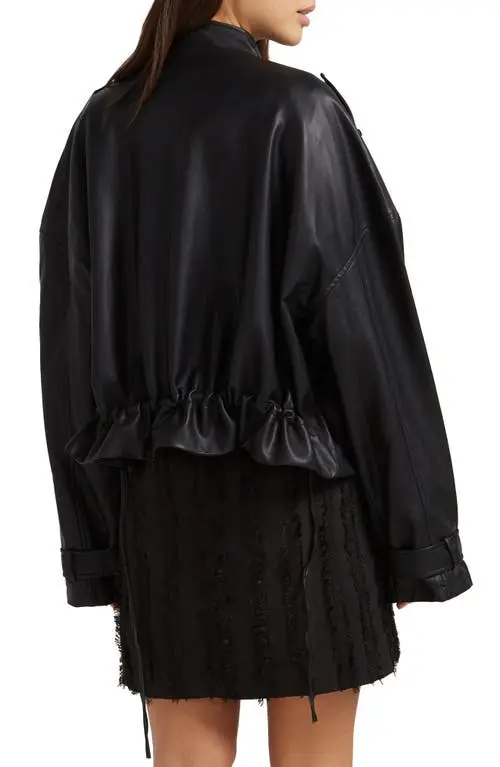 BELLE & BLOOM Reload Draped Faux Leather Jacket