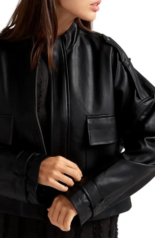 BELLE & BLOOM Reload Draped Faux Leather Jacket
