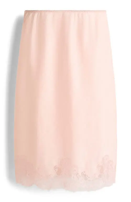H&M Lace-trimmed Ramie Skirt