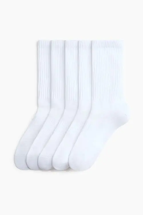 H&M 5-pack Sports Socks With Drymove - White