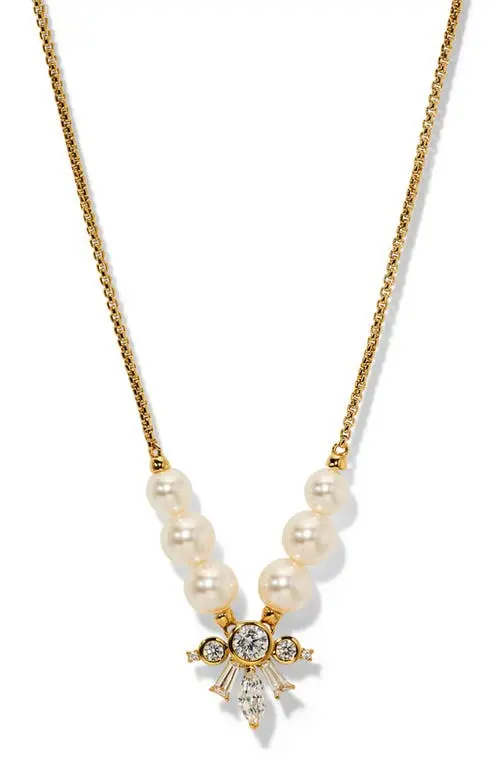 Nadri Undersea Imitation Pearl Frontal Necklace - Gold