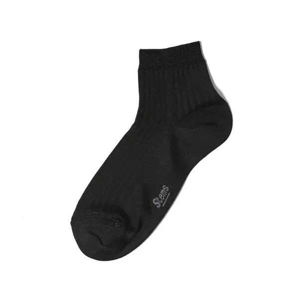 STEMS Silky Ribbed Quarter Socks - Black