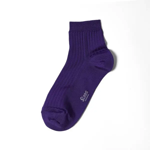 STEMS Silky Ribbed Quarter Socks - Violet
