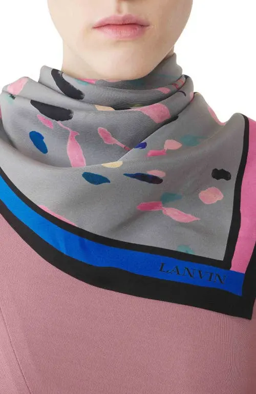 LANVIN Drop Color Silk Scarf - Grey