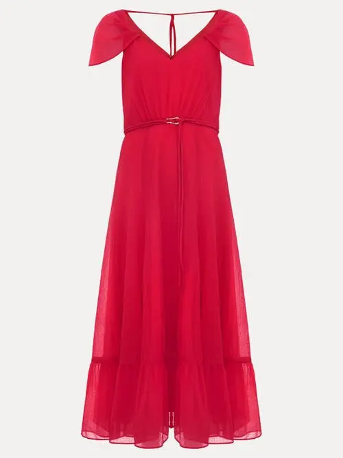 PHASE EIGHT Jen Gathered V-neck Midi Dress
