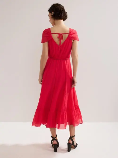 PHASE EIGHT Jen Gathered V-neck Midi Dress
