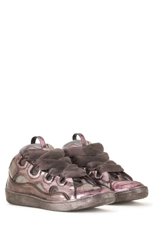 LANVIN Curb Sneakers In Metallic Technical Fabric