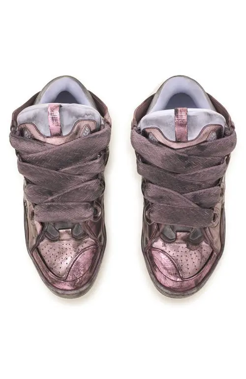 LANVIN Curb Sneakers In Metallic Technical Fabric