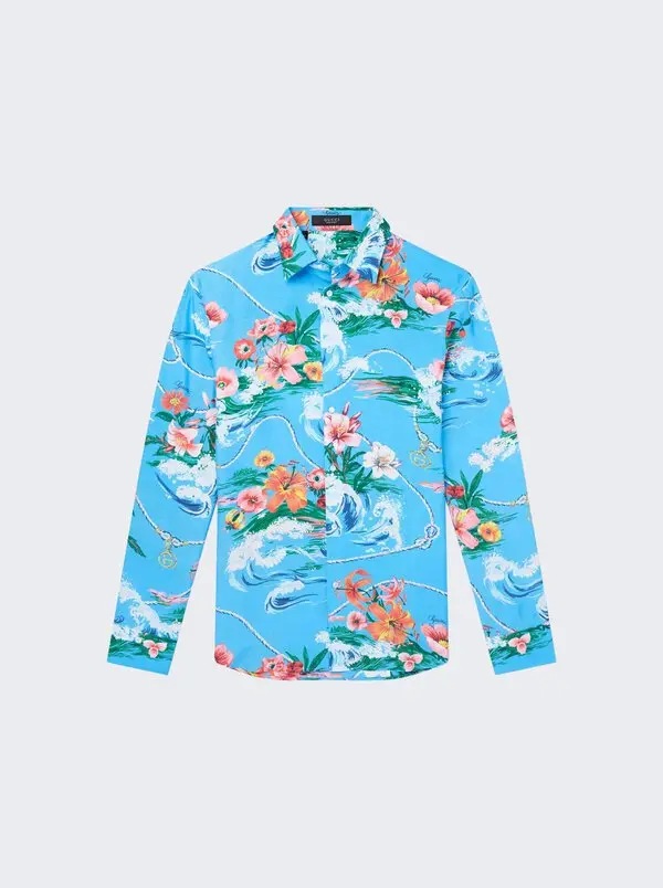 Gucci Printed Fluid Long Sleeve Shirt