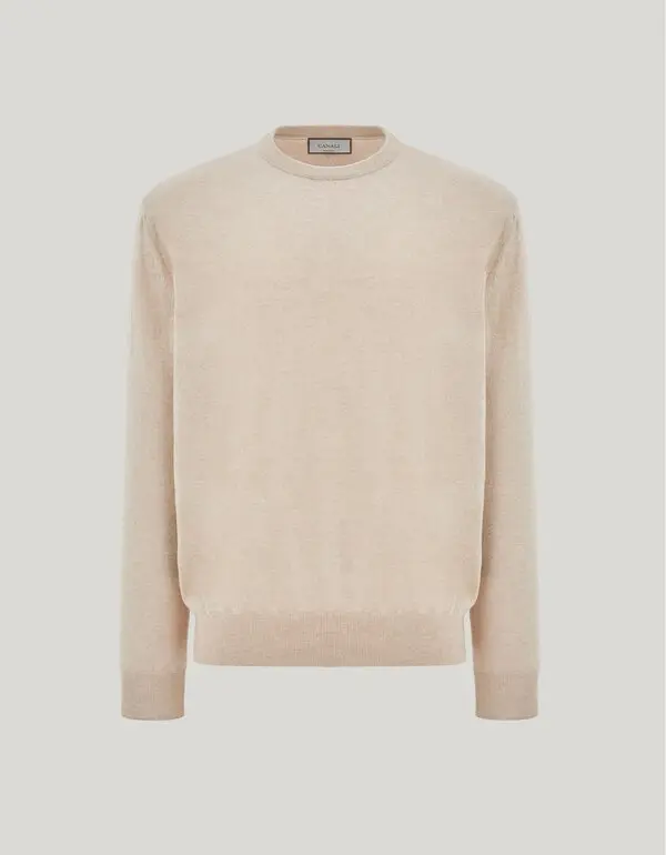 Canali Cashmere Long-sleeved Crew Neck Pullover