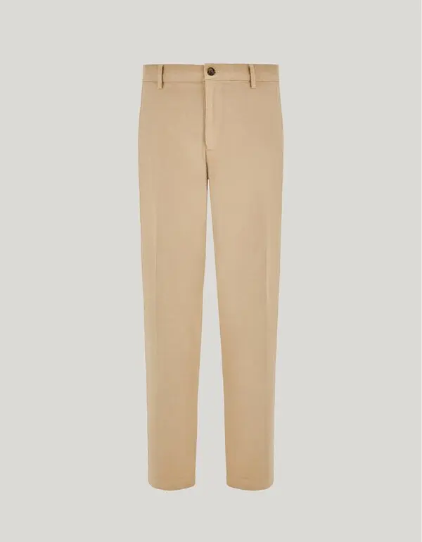 Canali Sand-colored Comfort Cotton Gabardine Chinos