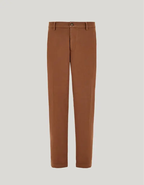 Canali Sand-colored Comfort Cotton Gabardine Chinos