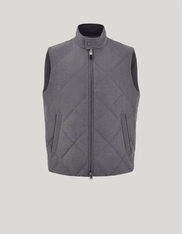 Canali Quilted Vest With High Collar