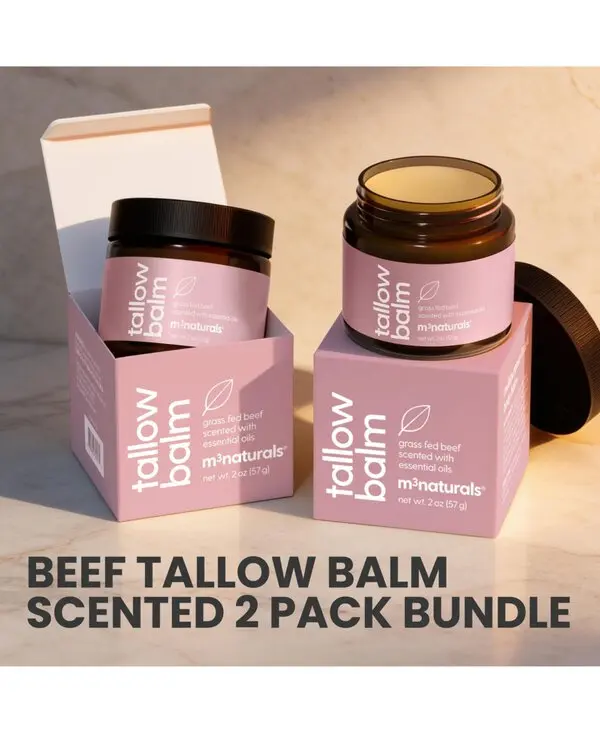 M3 Beef Tallow Balm Scented 2-pack Bundle With Grass-fed Beef Tallow