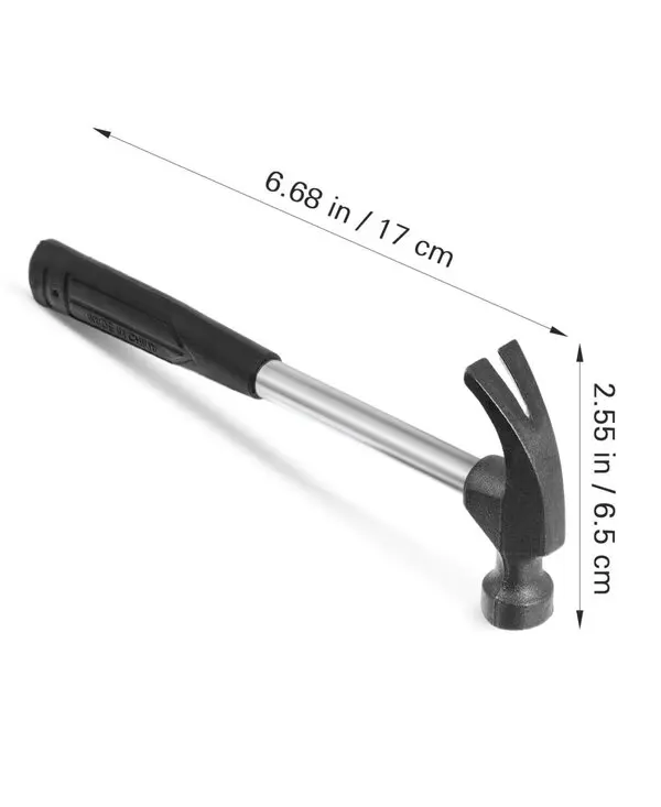 XDOVET Mini Claw Hammer Set Stubby Rubber Handle Steel Diy Tool
