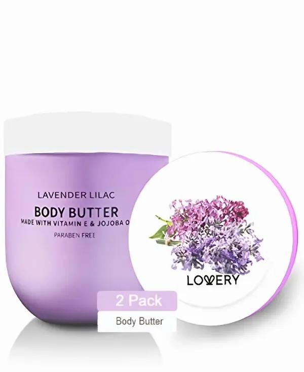 LOVERY 2 Piece Lilac Whipped Body Butter With Jojoba Oil And Shea Butter - Purple